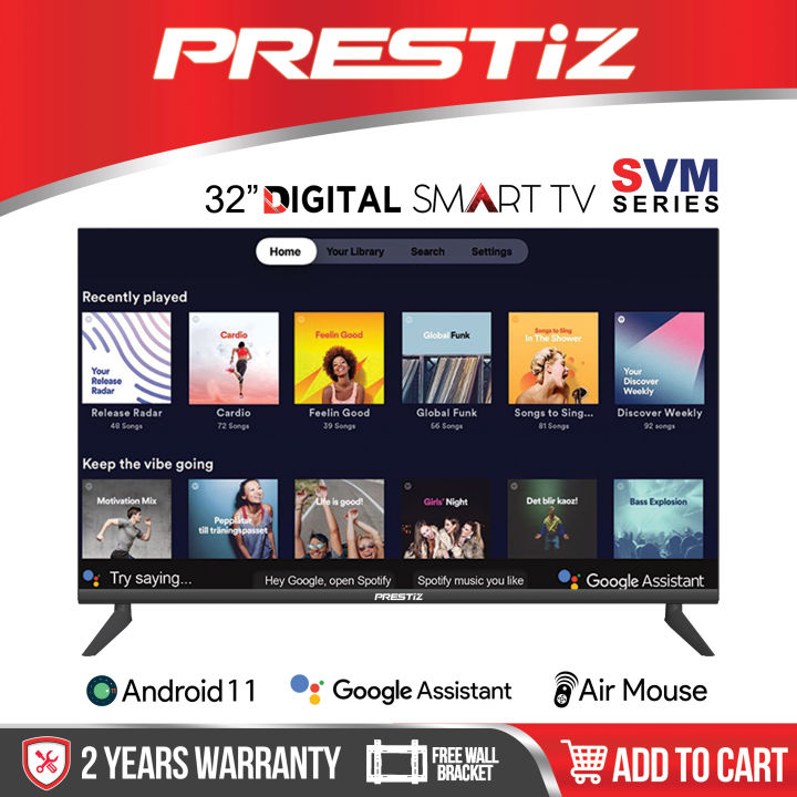 Prestiz 32" Smart Android 11 Digital TV With Air Mouse, Voice Control ...