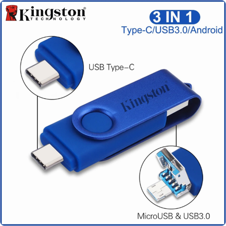 Kingston 3IN1 OTG USB Flash Drives 1TB 2TB Micro&TYPE-C&USB Mini Memory ...