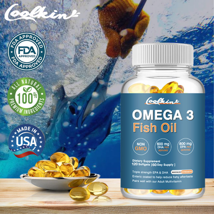 Triple Action Omega 3 Fish Oil | 600 mg DHA at 800 mg EPA ...