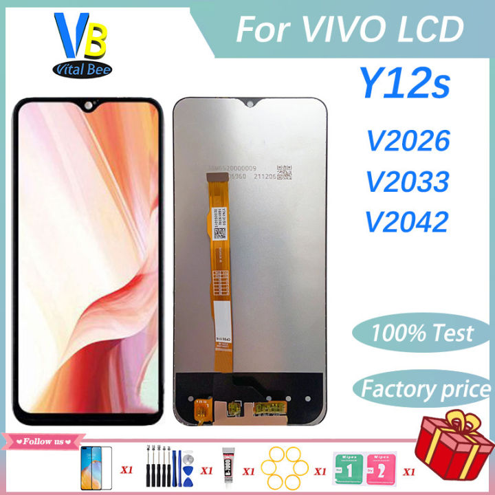 VIVO Y12s จอแสดงผล LCD Touch Screen Digitizer Assembly V2026 V2033 V2042 เปลี่ยนพิกเซลไม่ตายฟรี ...