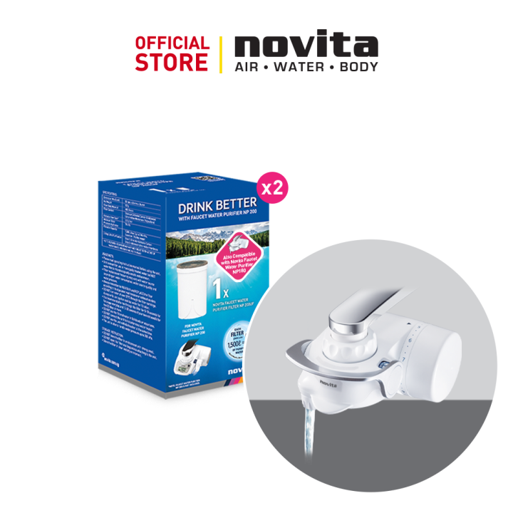 novita 2pcs Replacement Filter: Faucet Water Purifier NP180UF/ NP190UF ...