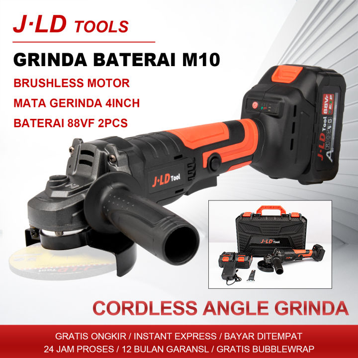 JLD 88Vf Gerinda elektrik baterai M10 Angle grinder 4INCH gerinda ...