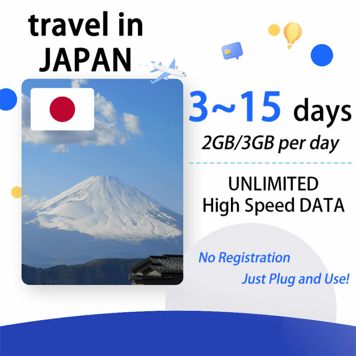 JAPAN Travel Sim Card 3~15 Days【2GB/3GB/DAY】Unlimited Travel Data Sim Card | Lazada PH