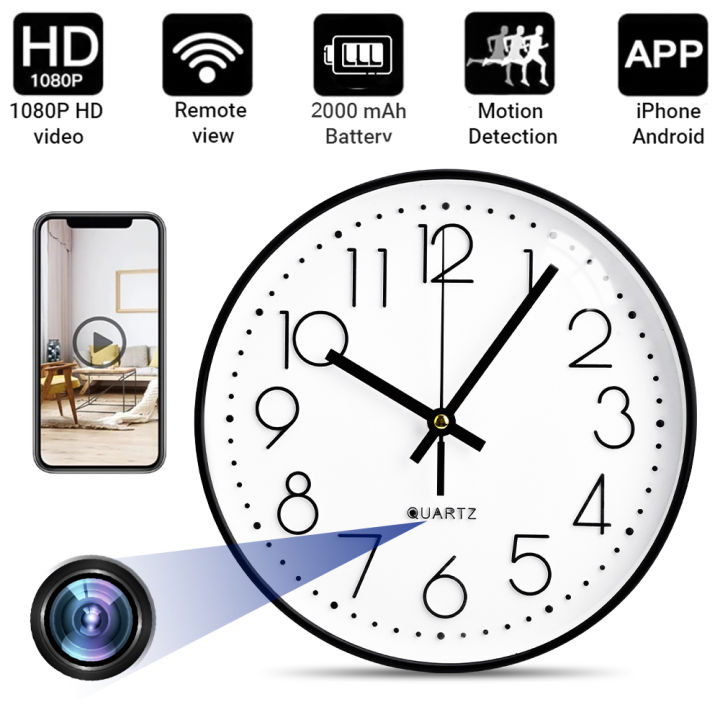 TANG STORE WIFI S-py Camera 1080P HD Wall Clock IP Security Cam Remote ...