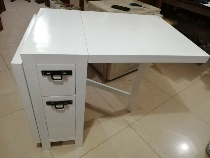 SOLID WOOD WHITE/ BLACK SPACE SAVER TABLE/ FOLDABLE TABLE/ HOME and ...