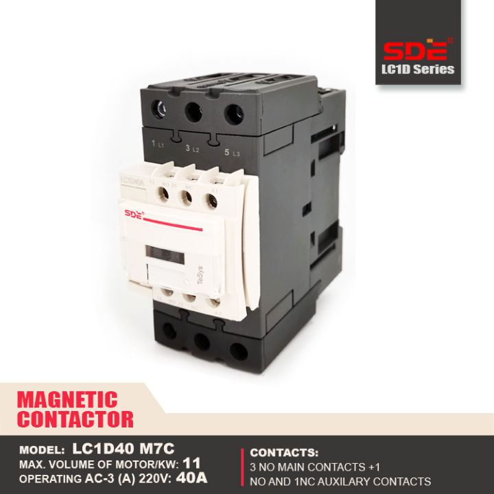 SDE MAGNETIC CONTACTOR LC1D40 M7C (LC1D M7C SERIES) | Lazada PH