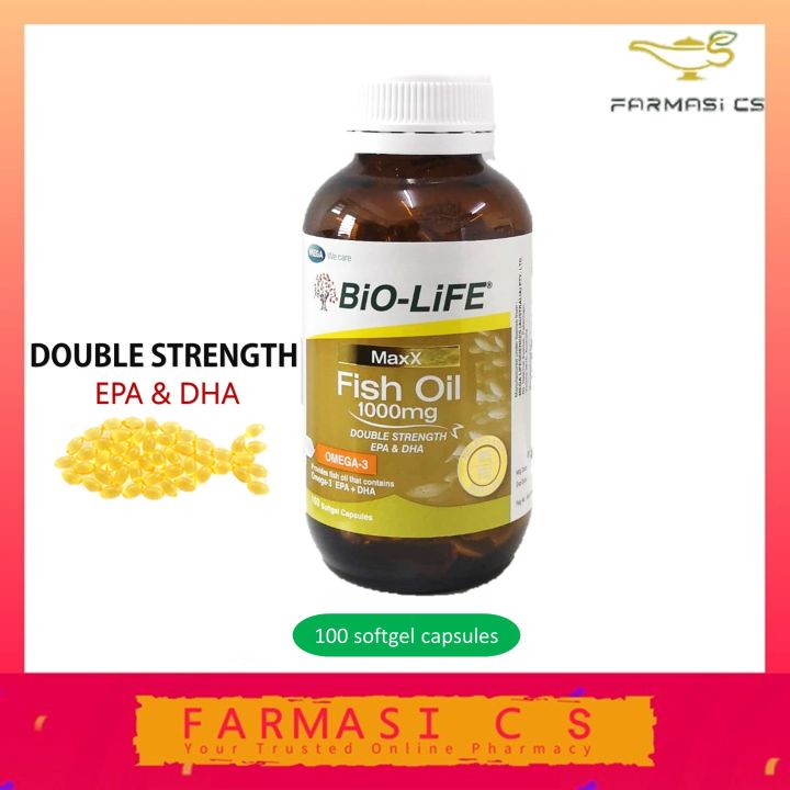 Bio-Life MaxX Fish Oil 1000mg Double Strength EPA & DHA 100 capsules ...