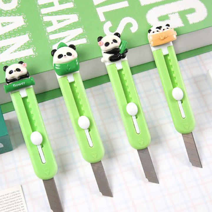 🔥chageey👍 Cute Cartoon Panda Utility Knife School office Stationery ...