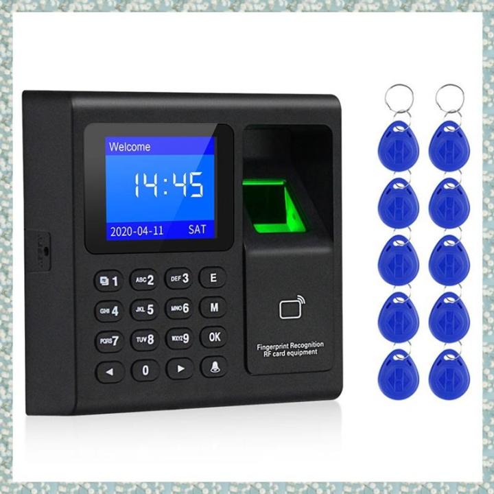 (IZDF) Fingerprint Attendance Machine+10 Cards Access Control Electric ...