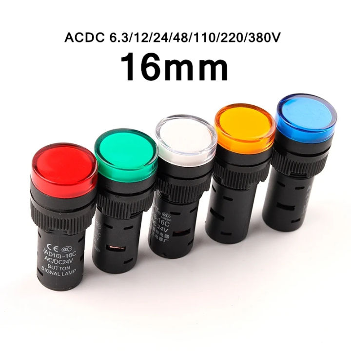 1 Pcs 16mm AD16-16C Panel Mount Signal Power Led Indicator Light Blue ...
