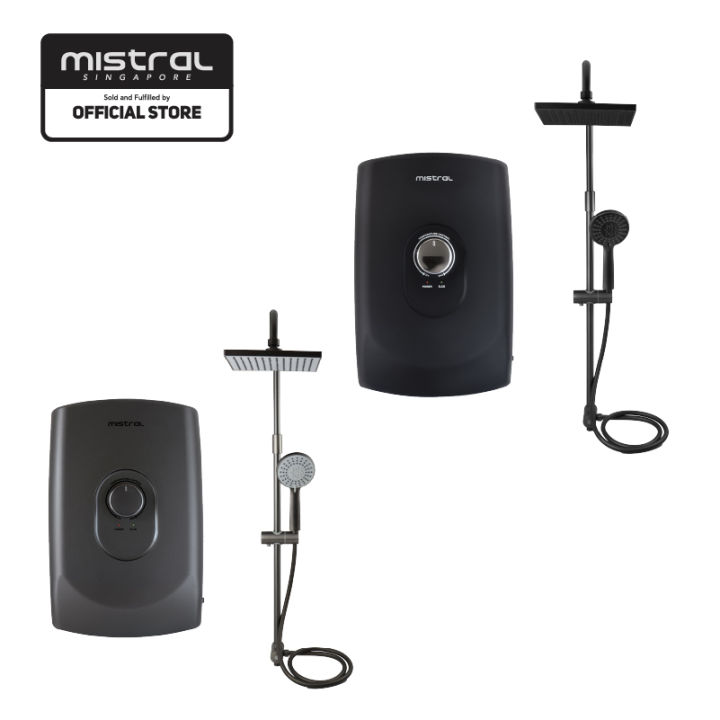 Mistral Instant Shower Heater with Rain Shower MSH99 - Gun Metal ...