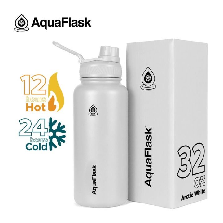 Aquaflask (32oz) ARCTIC WHITE Vacuum Insulated Drinking Water Bottle ...
