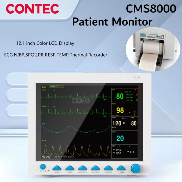 CONTEC CMS8000 with Printer 12.1 inch ICU Vital Signs Patient Monitor ...