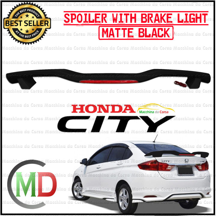 Honda City 2014-2021 Rear Trunk Spoiler w/ Brake Light 1st Design ...