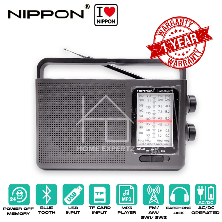 NIPPON 4 BAND PORTABLE RADIO FM / AM / SW RADIO WITH BLUETOOTH / USB ...