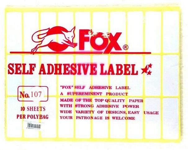 Fox Label Sticker No. 107 Self Adhesive Stiker Label Undangan Nama Pack ...