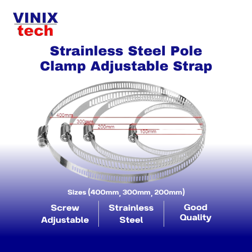 Stainless Steel Adjustable Pole Clamp Strap (For Pole Mounting Bracket ...