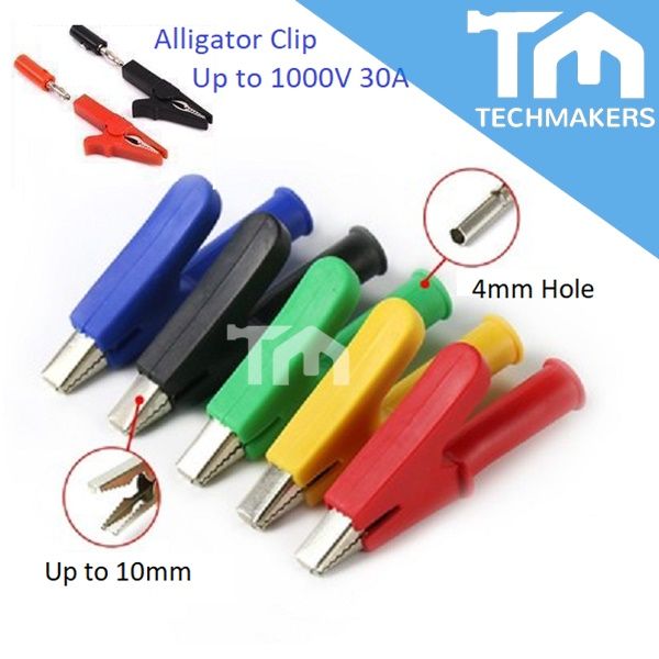 Rubber Insulated Crocodile Clip Opening 10mm 1000v 30A Alligator Clip ...