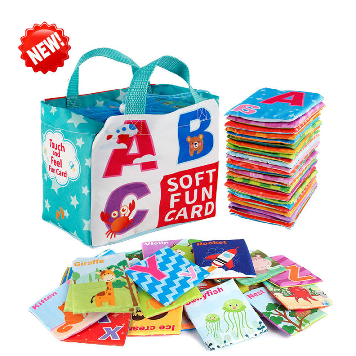 Toystoryshop Alphabet Cloth book for baby early Educational set flash ...