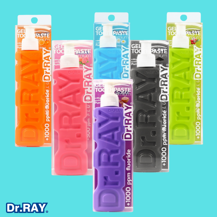 ยาสีฟันแบบเจลDr.RAY ขวดหัวปั๊ม 150 กรัม มีให้เลือกทั้งหมด 6 สูตร ...