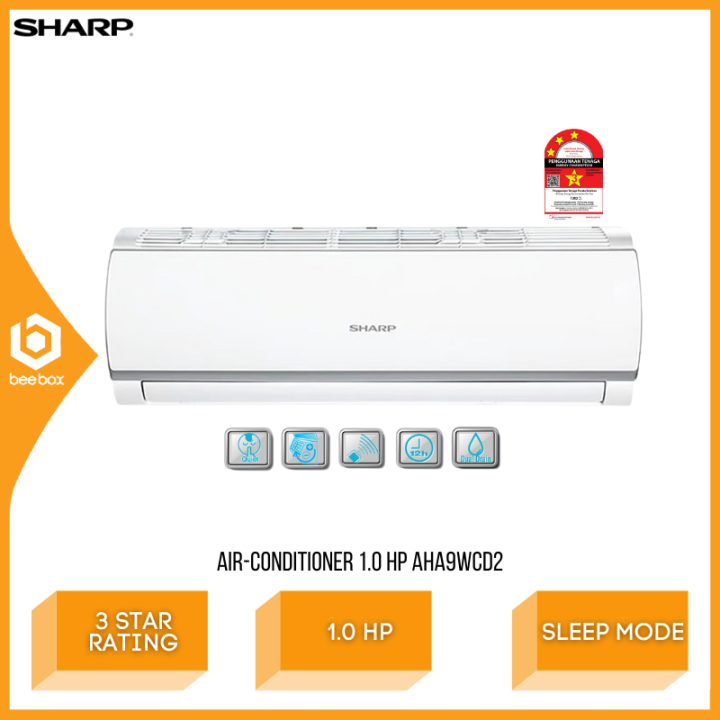 Sharp R32 Non-Inverter Air Conditioner 1.0 HP 3 Star Rating Auto & 3-Step Fan Speed Setting ...