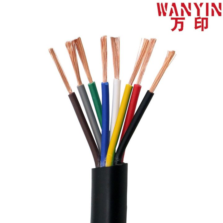 PVC multi-core cable black 22AWG 0.3MM RVV 2/3/4/5/6/7/8/10/12/14/16/20 ...