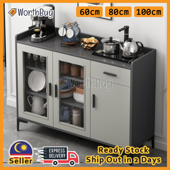 Worthbuy Large Storage Kitchen Cabinet Rak Dapur Cabinet With Doors ...