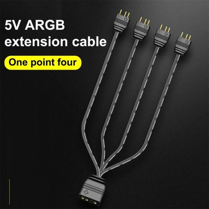 AOROU Universal DIY Computer 5V 3 Pin 1 to 4 33.5cm Motherboard Cable ...