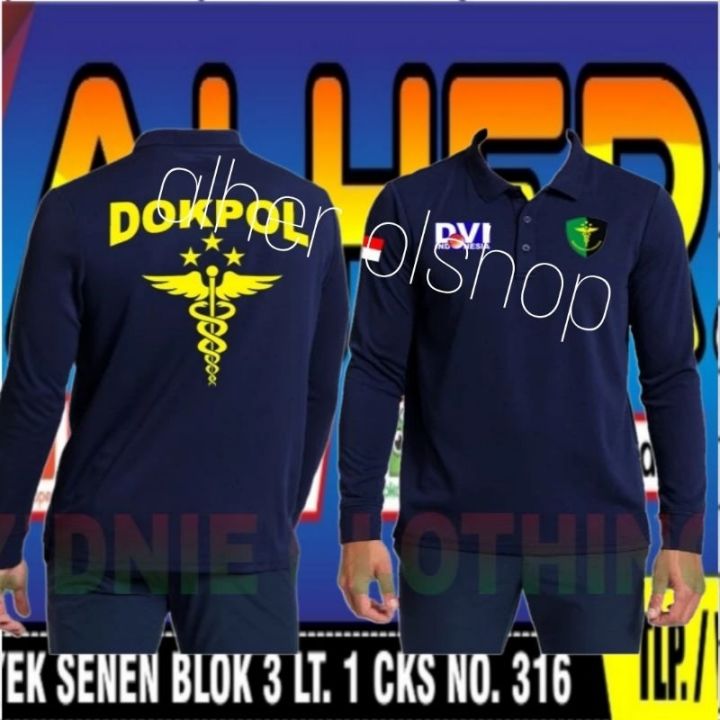 Kaos DOKPOL full bordir kaos polo katun DOKPOL kaos polo shirt DOKPOL ...