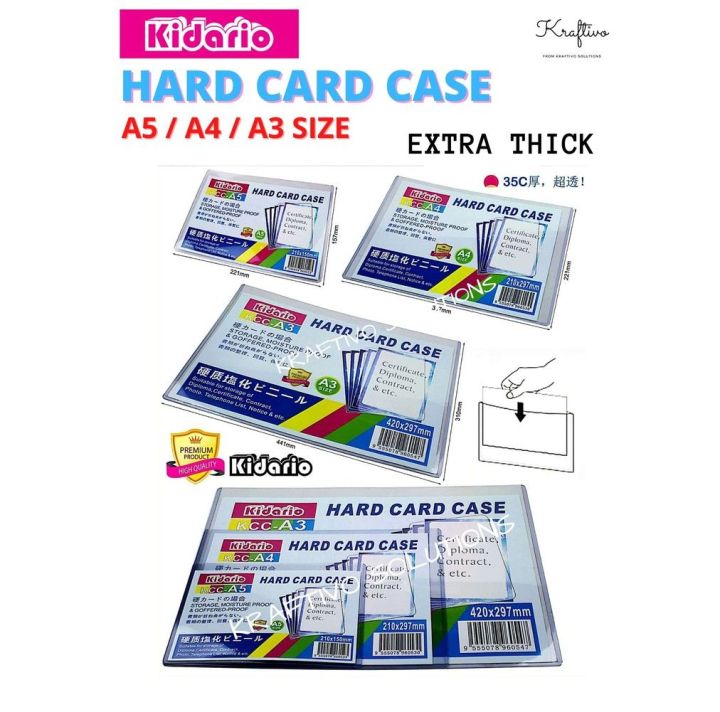 [ A4 / A5 ] KIDARIO SUPER CLEAR PVC HARD CARD CASE FOR NAME CARD , MEMO , CERTIFICATE / KIDARIO ...