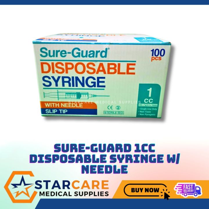 SURE-GUARD Disposable Syringe 1cc - 100 pcs | Lazada PH