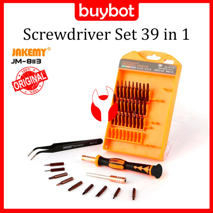 Obeng Tool Set 39 in 1 JAKEMY JM-8113 ORIGINAL buybot / Screwdriver HP ...