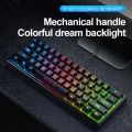 FIREWOLF Wired machanical feeling floating keyboard 61-key with gaming ...