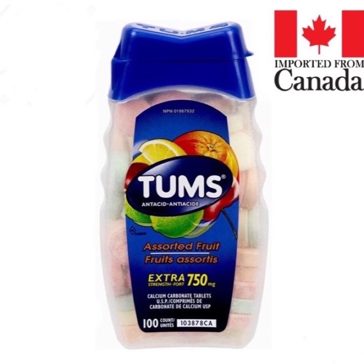 Tums Assorted Fruits & Berries Extra Strenght Fort 750mg 100 Tablets ...