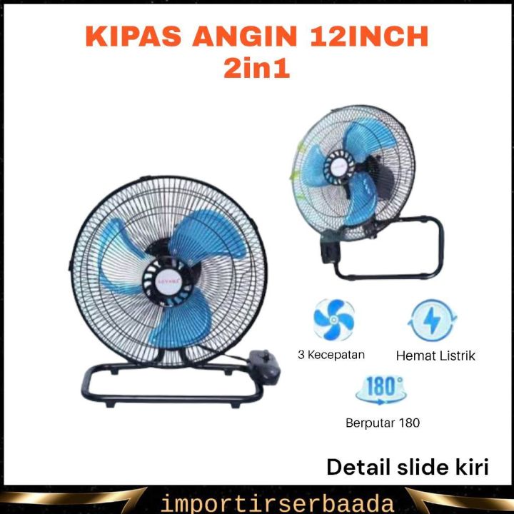 IMP- KIPAS ANGIN 12 INCH TD MEJA DAN DINDING BODY BESI | Lazada Indonesia