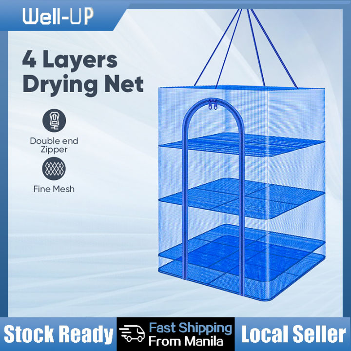 NET001-4Layer Foldable Drying Rack for Vegetable Fish Dishes Mesh ...