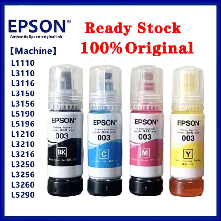 Epson 003 Original Ink Bottles for L3110 L3210 L3150 L3250 L5190 L5290 ...