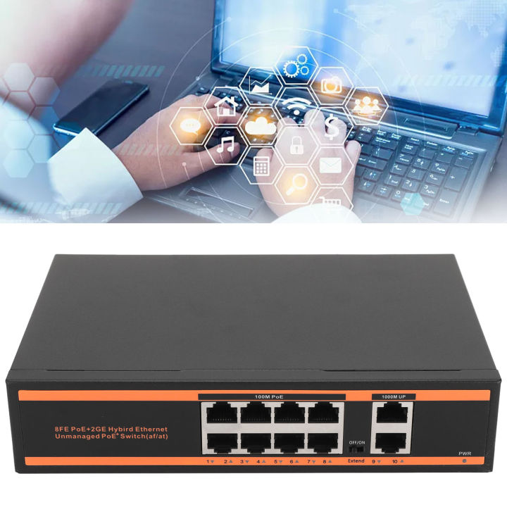 Poe Switch 10 Ports 802.3af Compatible Gigabit PoE Switch for NVR ...