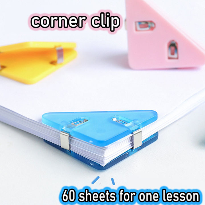 Cute Corner Paper Clamp Triangular Clip Small File Clip Notes Holder ...
