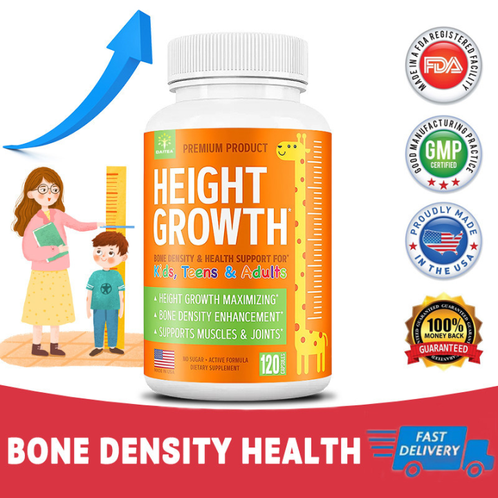 Height Growth Supplement - Natural Height Supplement - For Kids, Teens & Adults, Bone Density ...