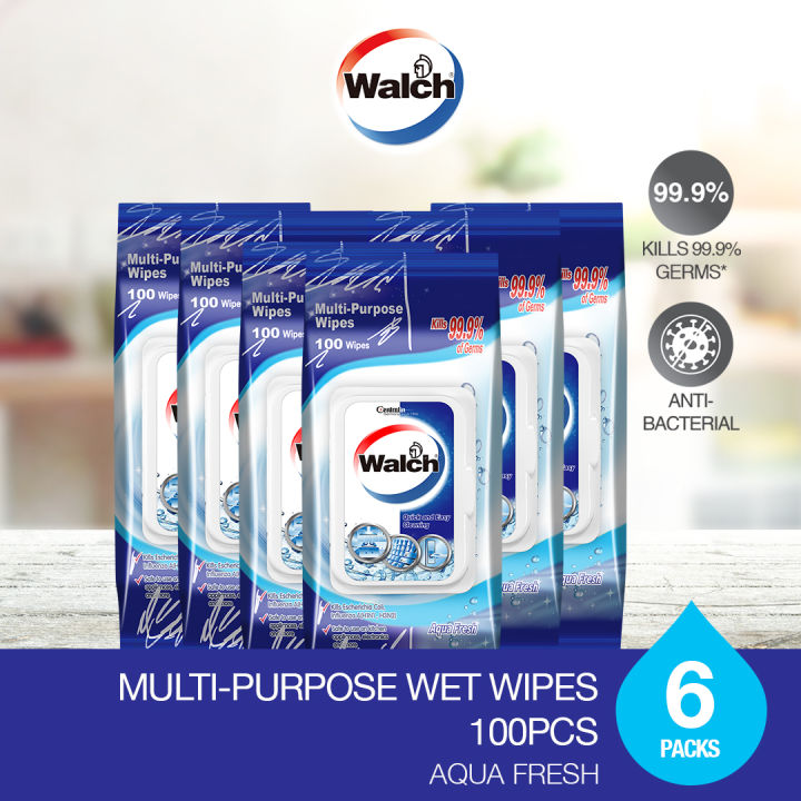 Walch® Multi-Purpose Wet Wipes (100 sheets x 6 packs) - Aqua Fresh ...