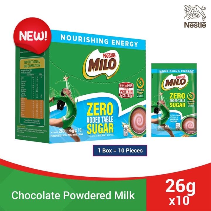 Milo Zero Sugar / Sugarfree 10 sachets x 26g | Lazada PH