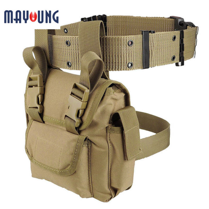 Mayoung ยุทธวิธีเอวแพ็ควางขากระเป๋าเข็มขัดทหารกระเป๋าสำหรับเดินป่า ...