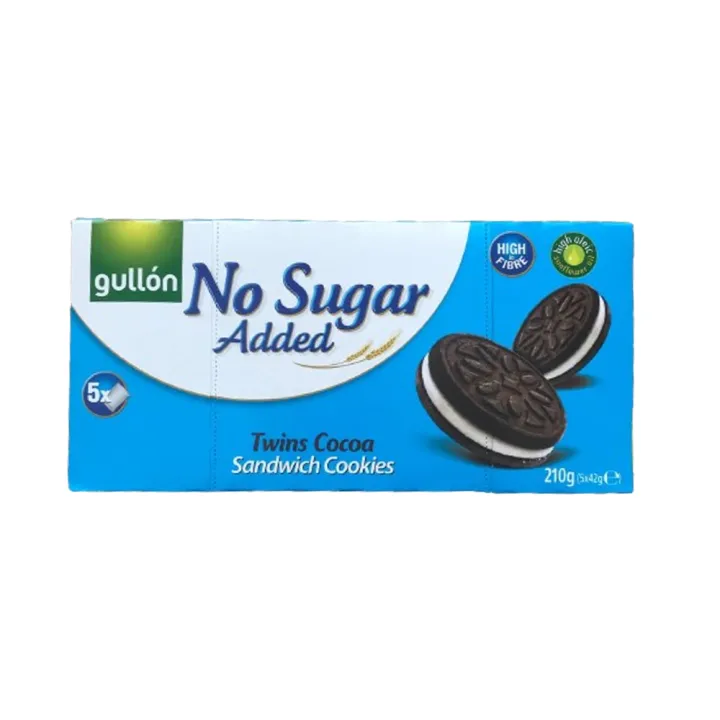 Gullon Twins Cocoa Sandwich Cookies No Sugar Added Cream Filled Cocoa ...