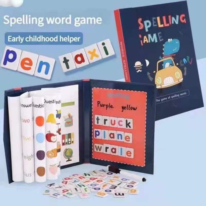 Children 3D Magnetic Book Word Spelling Game English Alphabet Letter ...
