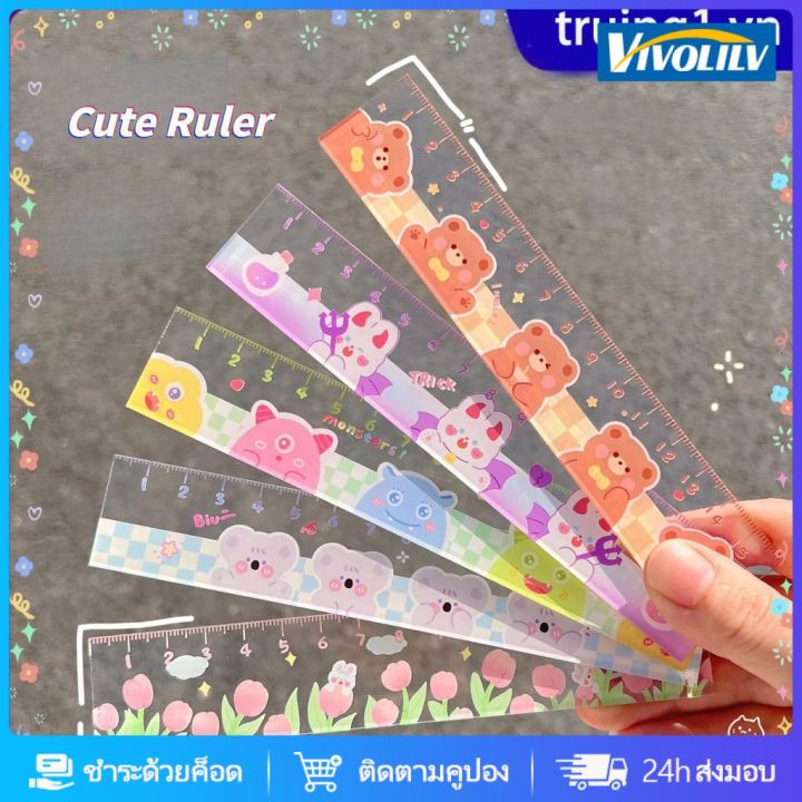 VIVOLILV 15 Cm Bear/Bunny/Monster/Koala Ruler Double-duty Drawing Tools ...