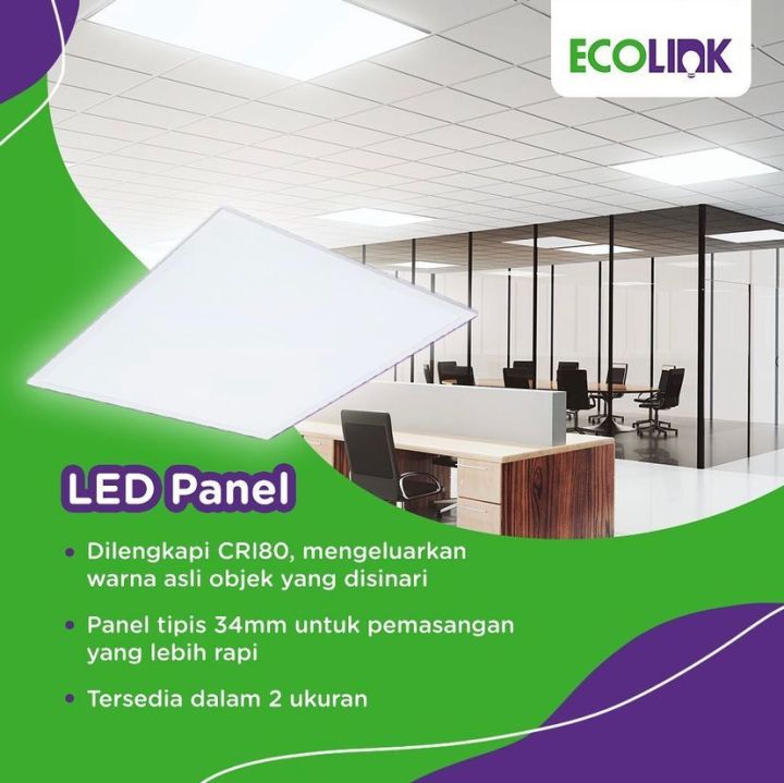 Lampu LED PANEL KOTAK ECOLINK 36 Watt 36Watt 36w W / 60cm x 60cm / 60 x ...