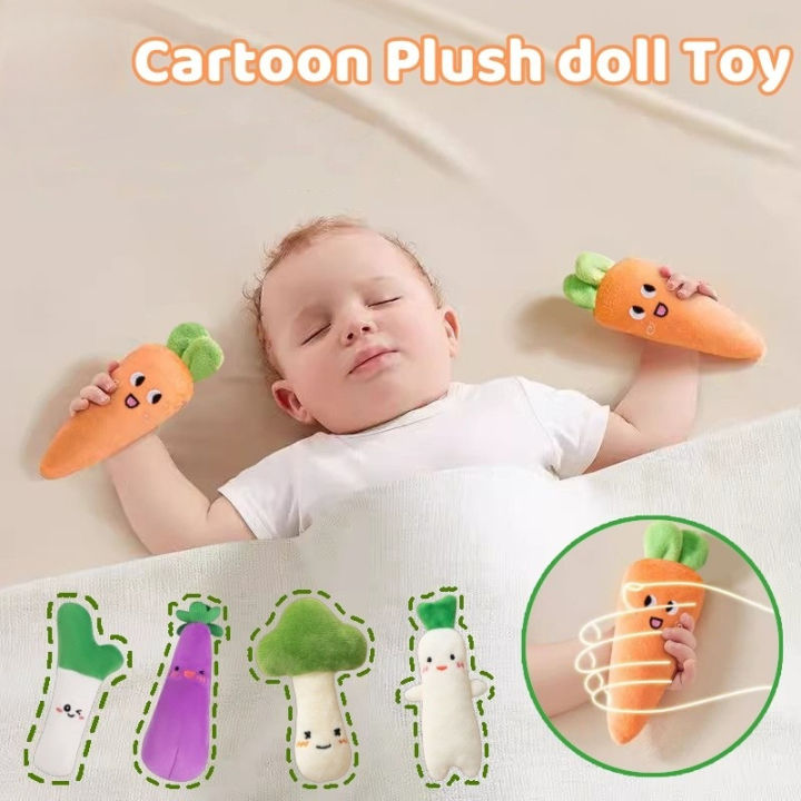 Baby Soothing Toy Carrot Plush Doll Fruit Series Baby Sleeping Hand ...