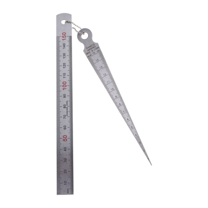Taper Gap Gauge & Straight Ruler 1-15mm 1-15cm Stainless Steel Depth ...