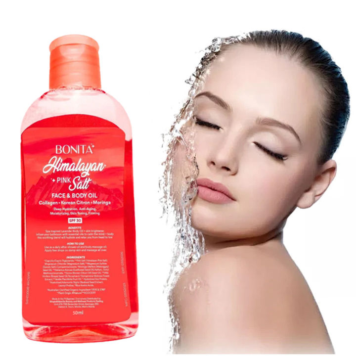 BONITA Himalayan Pink Salt Face & Body Oil 50ml Sun-Protection SPF 30 ...
